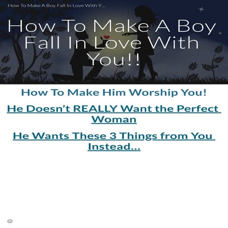HOW TO MAKE A BOY FALL IN LOVE WITH YOU! | PDF