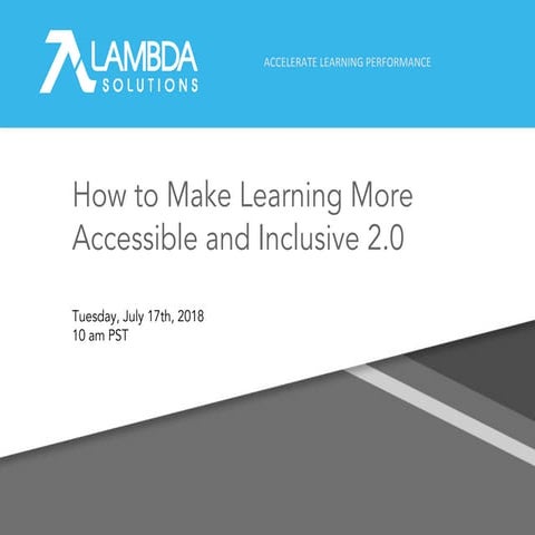 How to Make Learning More Accessible and Inclusive 2.0 | PDF | Internet for Beginners | Internet