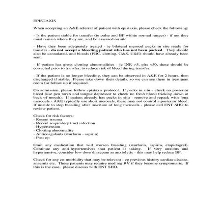 How to manage epistaxis | PDF | Free Download