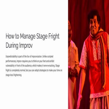 How to Manage Stage Fright During Improv | PDF