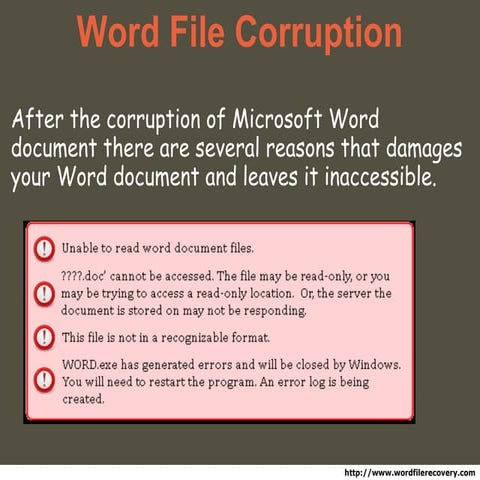 How to Recover Corrupted Word File | PDF