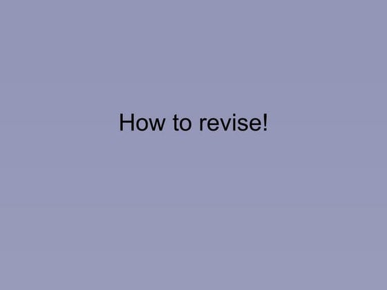 Quick revision guidance | PPT