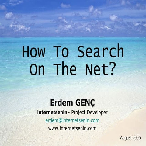 How To Search On The Net | PPT | Search | Internet