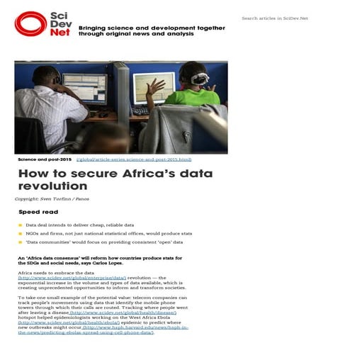 Article: How to Secure Africa’s Data Revolution, November 2015 | PDF ...