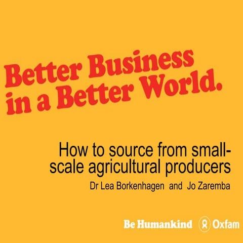 How to source from small scale agricultural producers | PPTX