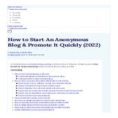 How to Make An Anonymous Blog PDF (2022) | PDF | Internet for Beginners ...