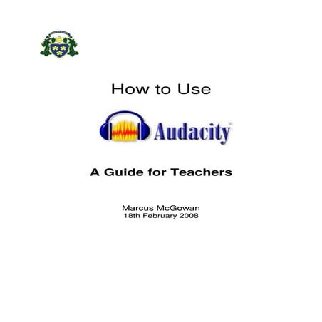 How To Use Audacity Guide Handout | PDF