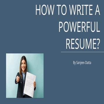 How to Write a Powerful Resume for Career Development? | PPT