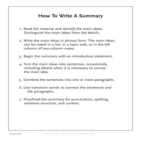 How to-write-a-summary | PDF