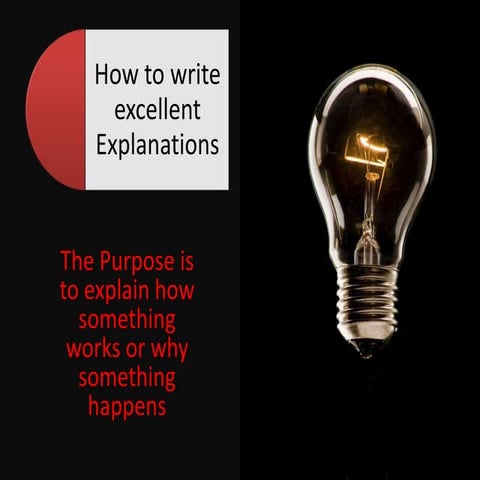 How to write Excellent Explanations | PPTX