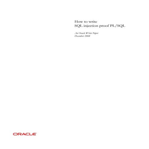 How To Write Injection Proof Plsql 1 129572 Pdf