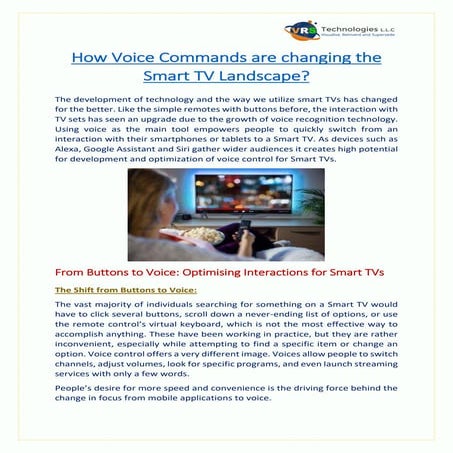 How Voice Commands are changing the Smart TV Landscape? | PDF