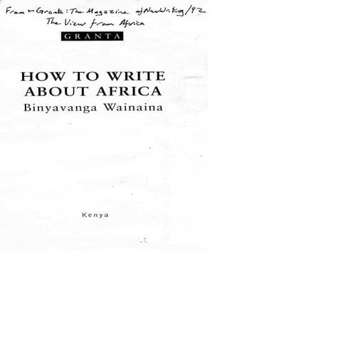 How write about Africa | PDF