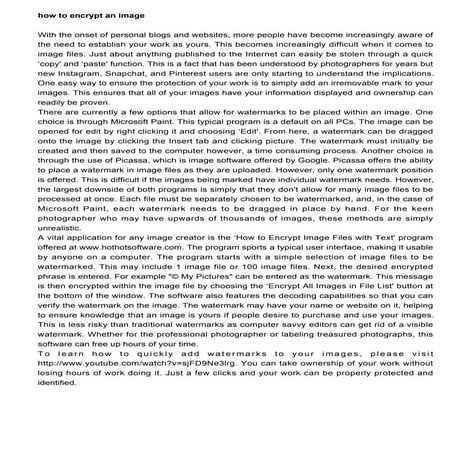 How to Encrypt an Image File with Text | PDF