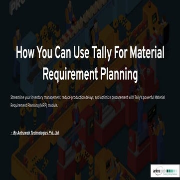 How You Can Use Tally For Material Requirement Planning | PDF