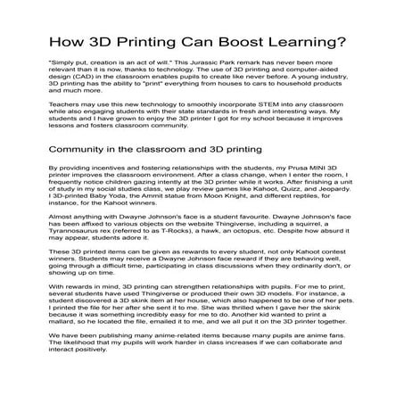 How 3D Printing Can Boost Learning.pdf | Technology & Computing