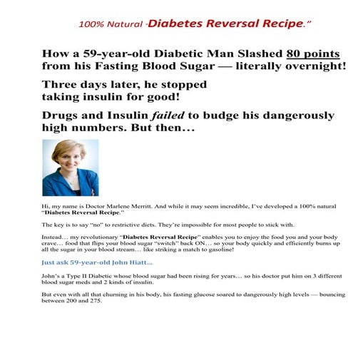 Natural Reversal Diabetic receipe | PDF | Diabetes | Diseases and ...