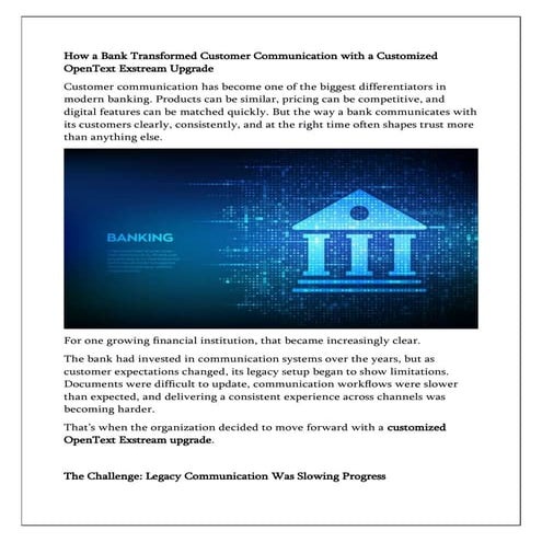 How a Bank Transformed Customer Communication with a Customized ...