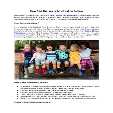 How aba therapy is beneficial for autism | PDF