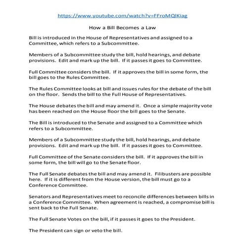 How a bill becomes a law | DOCX