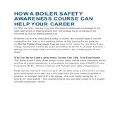 How a boiler safety awareness course can help your career