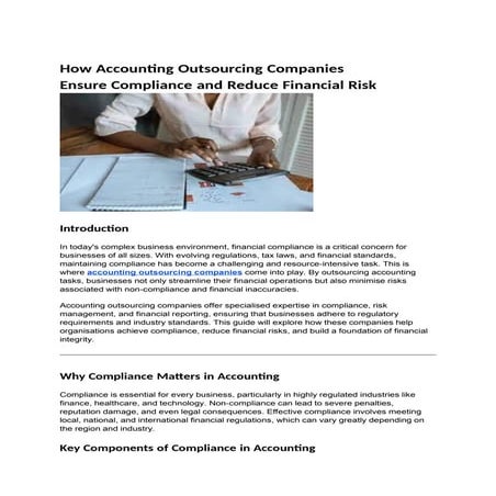 How Accounting Outsourcing Companies Ensure Compliance and Reduce ...