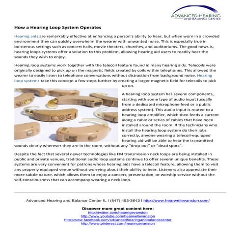 How a Hearing Loop System Operates | PDF