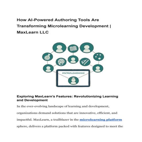 How Ai Powered Authoring Tools Are Transforming Microlearning Development Maxlearn Llc Pdf