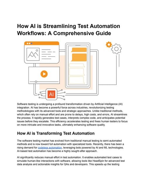 AI and ML in Test Automation Presentation | PPT