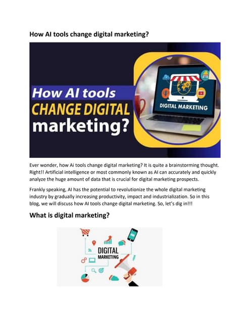 Artificial intelligence in Marketing | PPT