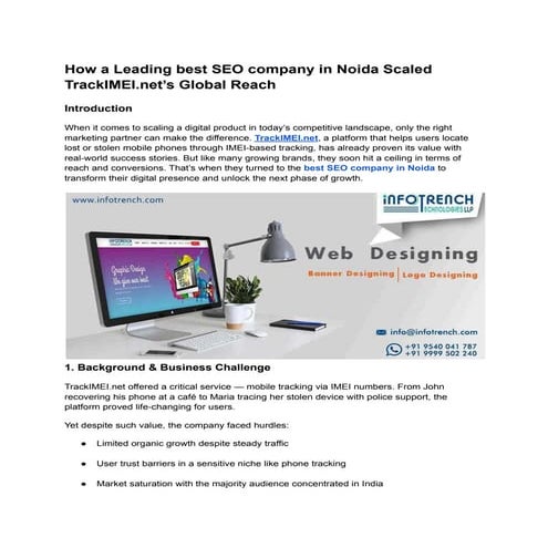 How a Leading best SEO company in Noida Scaled TrackIMEI.net’s Global ...