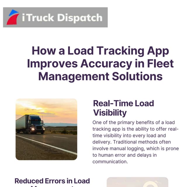 How a Load Tracking App Improves Accuracy in Fleet Management Solutions ...