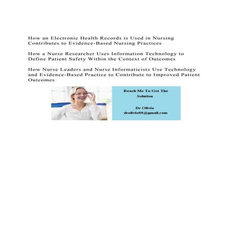 How an Electronic Health Records is Used in Nursing Contributes .docx