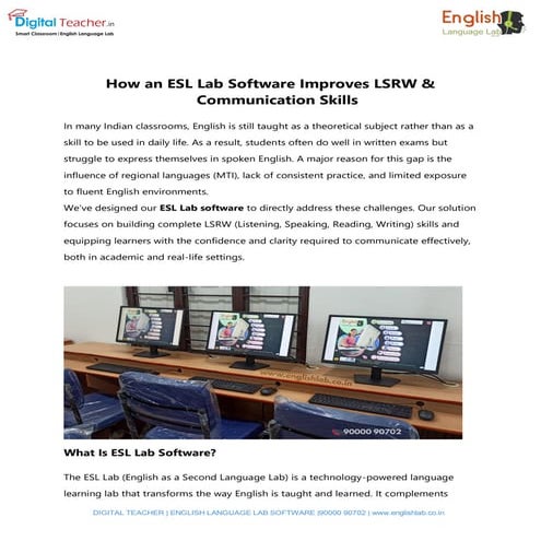 Best Interactive English Language Lab Software Internet is Not Required ...