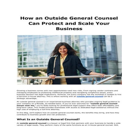 How an Outside General Counsel Can Protect and Scale Your Business | PDF