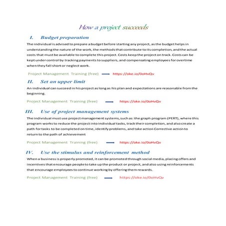 How a project succeeds | PDF