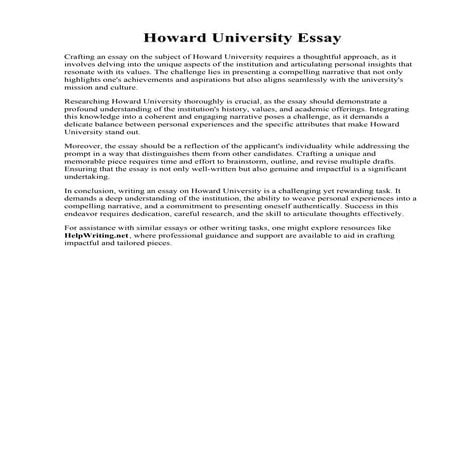 Howard University Essay | PDF