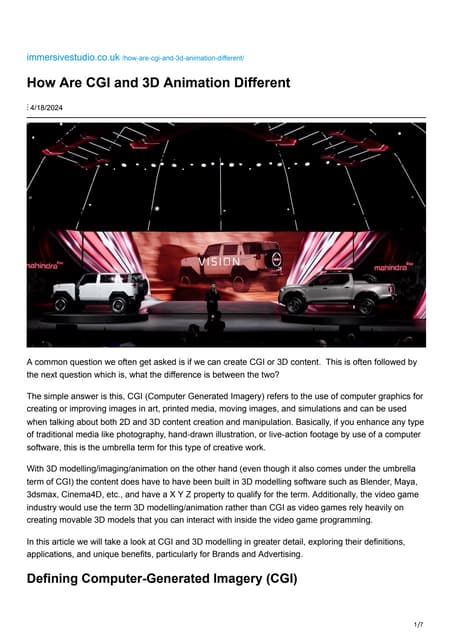 How CGI Has Developed In Movies Over Time | PDF