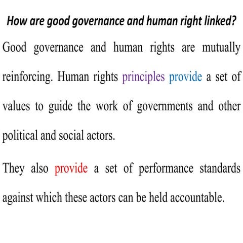 How are good governance and human right linked | PPT | Free Download