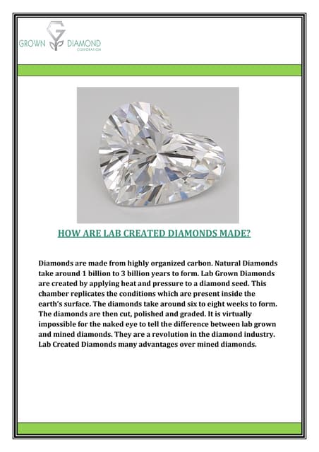 How are lab grown diamond made | PPT
