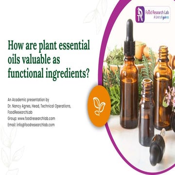 natural essential oils | Food Research Lab | PPT