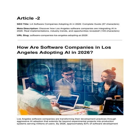 How Are Software Companies in Los Angeles Adopting AI in 2026? | PDF