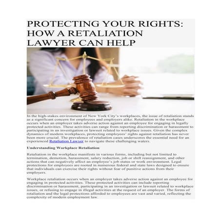 Retaliation Lawyer: Protecting Your Rights | PDF