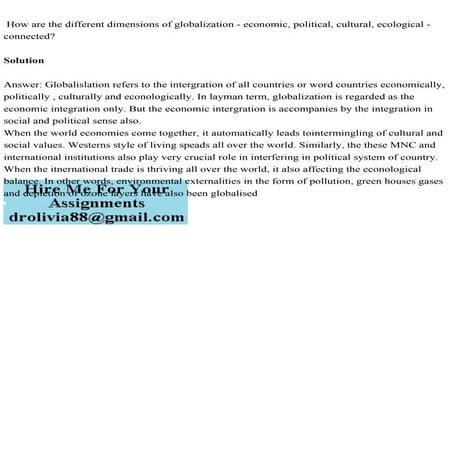 How are the different dimensions of globalization - economic, polit.pdf ...
