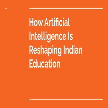 How Artificial Intelligence Is Reshaping Indian Education Pdf