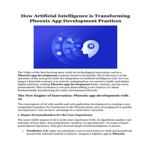 How Artificial Intelligence is Transforming Phoenix App Development ...