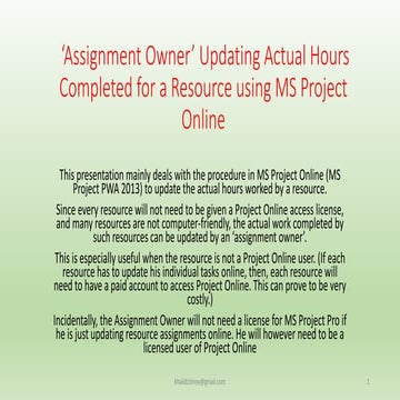 How assignment owner can update tasks of others using MS Project Online ...