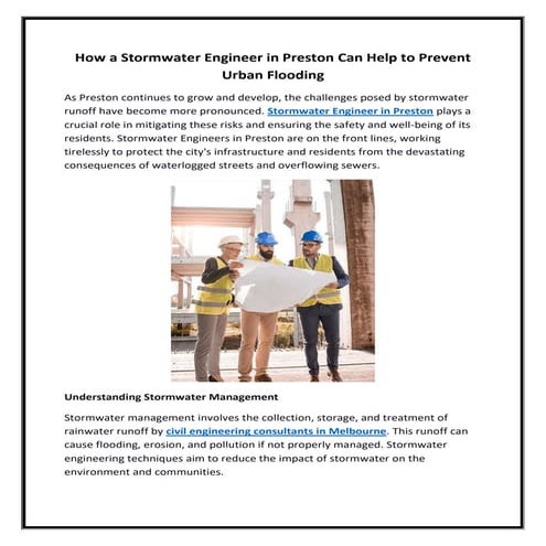 How a Stormwater Engineer in Preston Can Help to Prevent Urban Flooding.pdf