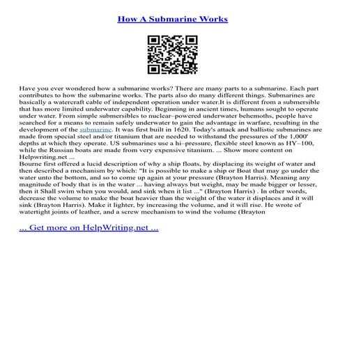 How A Submarine Works | PDF