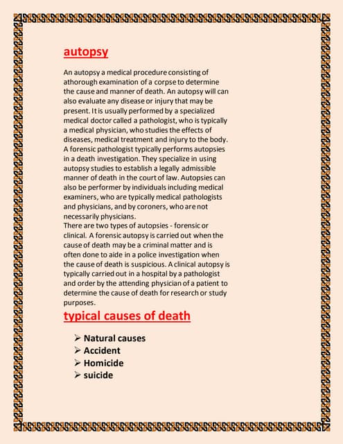 Forensic Pathology | PPTX | Death, Injury, or Military Conflict ...